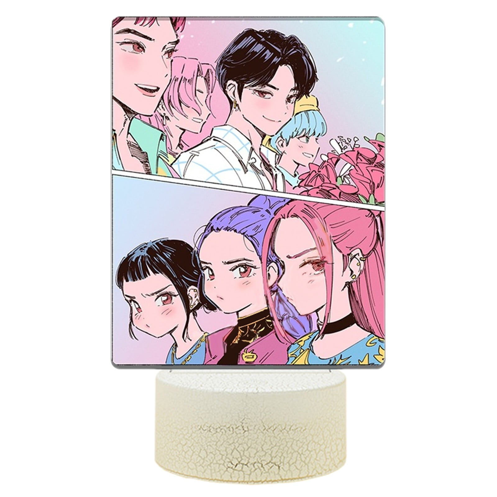 K-Pop Demon Hunters Movie Merchandise with Printed Remote Control 16-Color Night Light ...