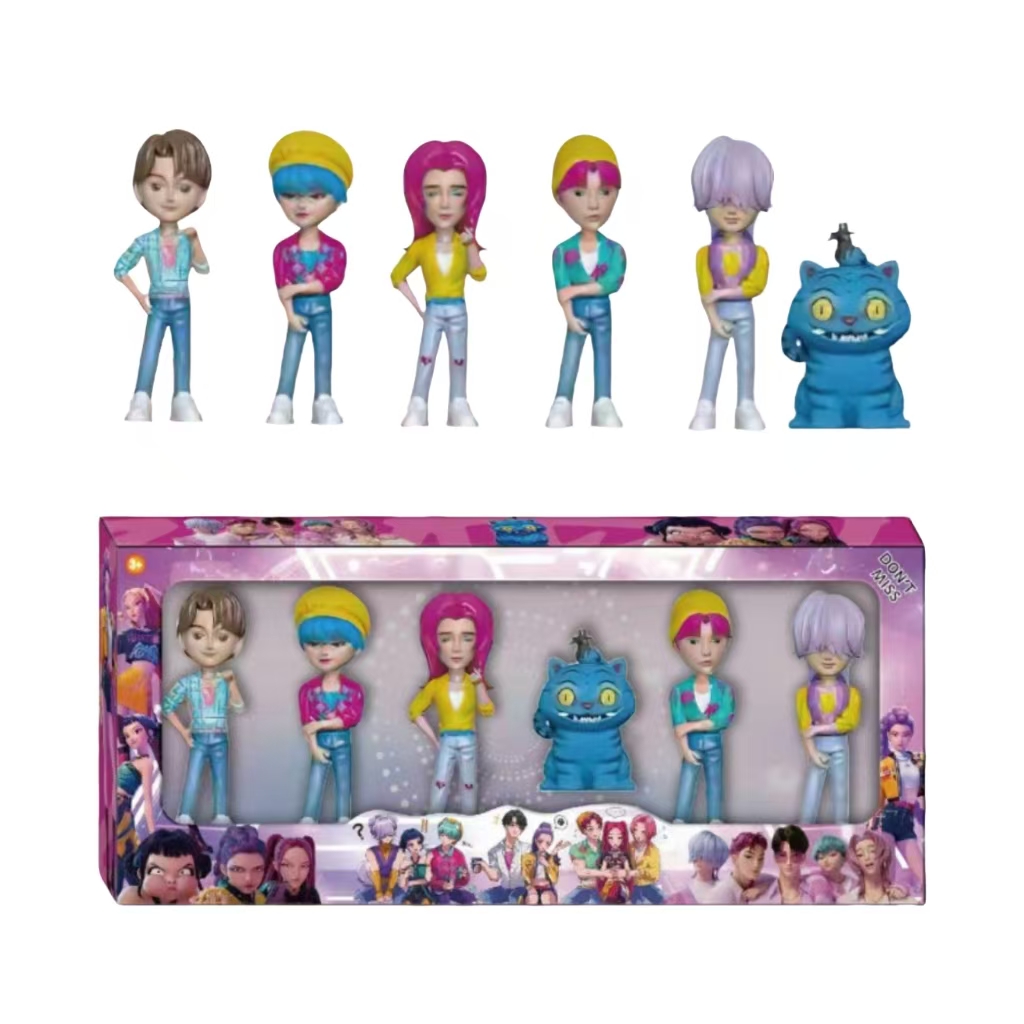 K-POP Idol Collectible Doll Series, 4-inch Action Figure Set (6-Piece ...