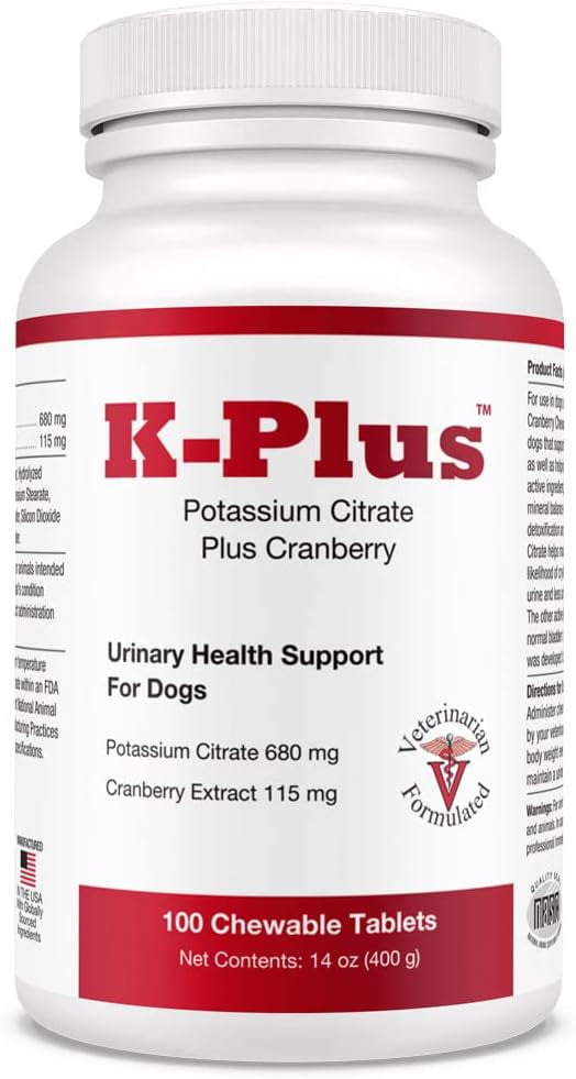 K-Plus Potassium Citrate Plus Cranberry Supplement for Dogs - UTI ...