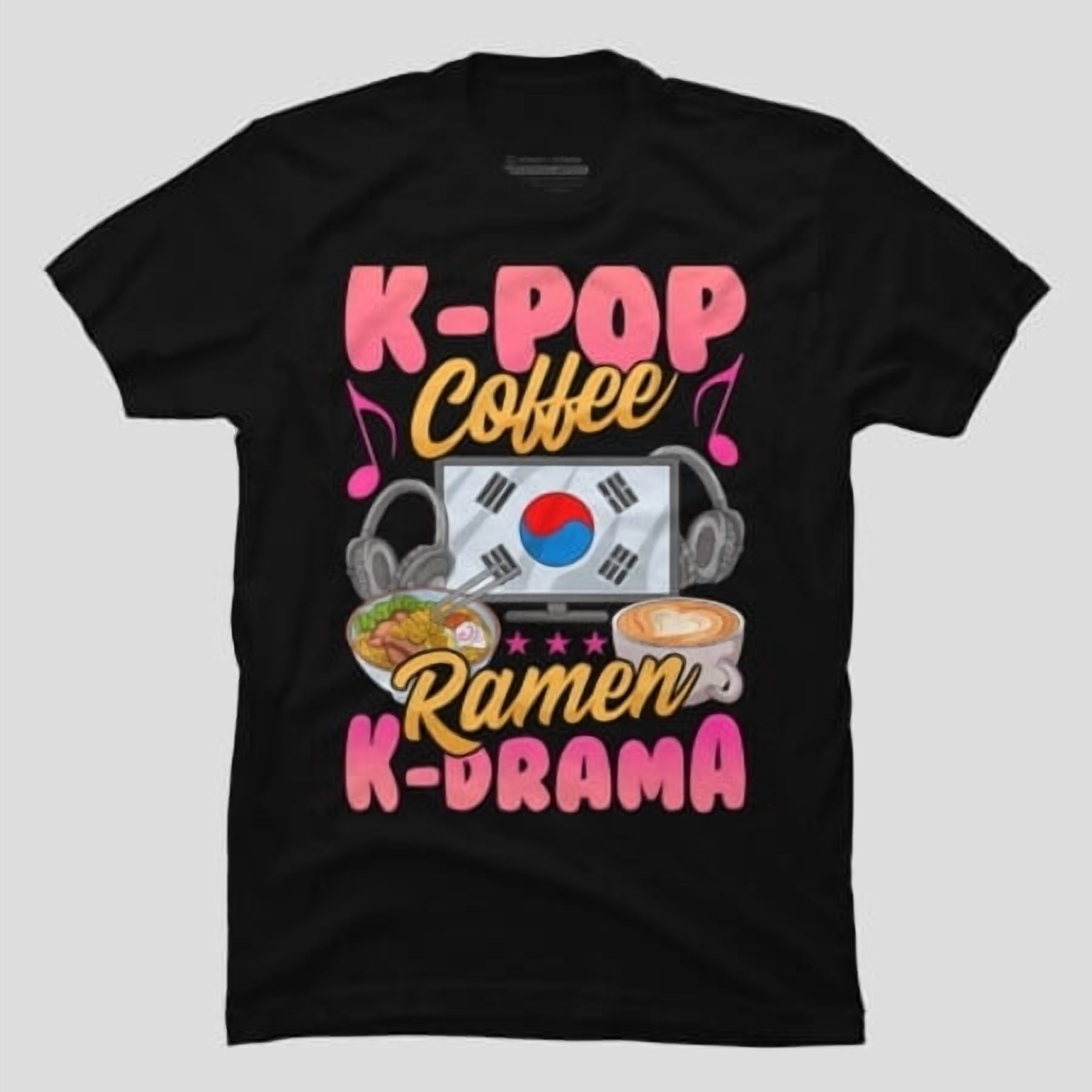 K-Pop Coffee Ramen K-Drama Korean TV Merchandise Music H12242 Unisex T ...