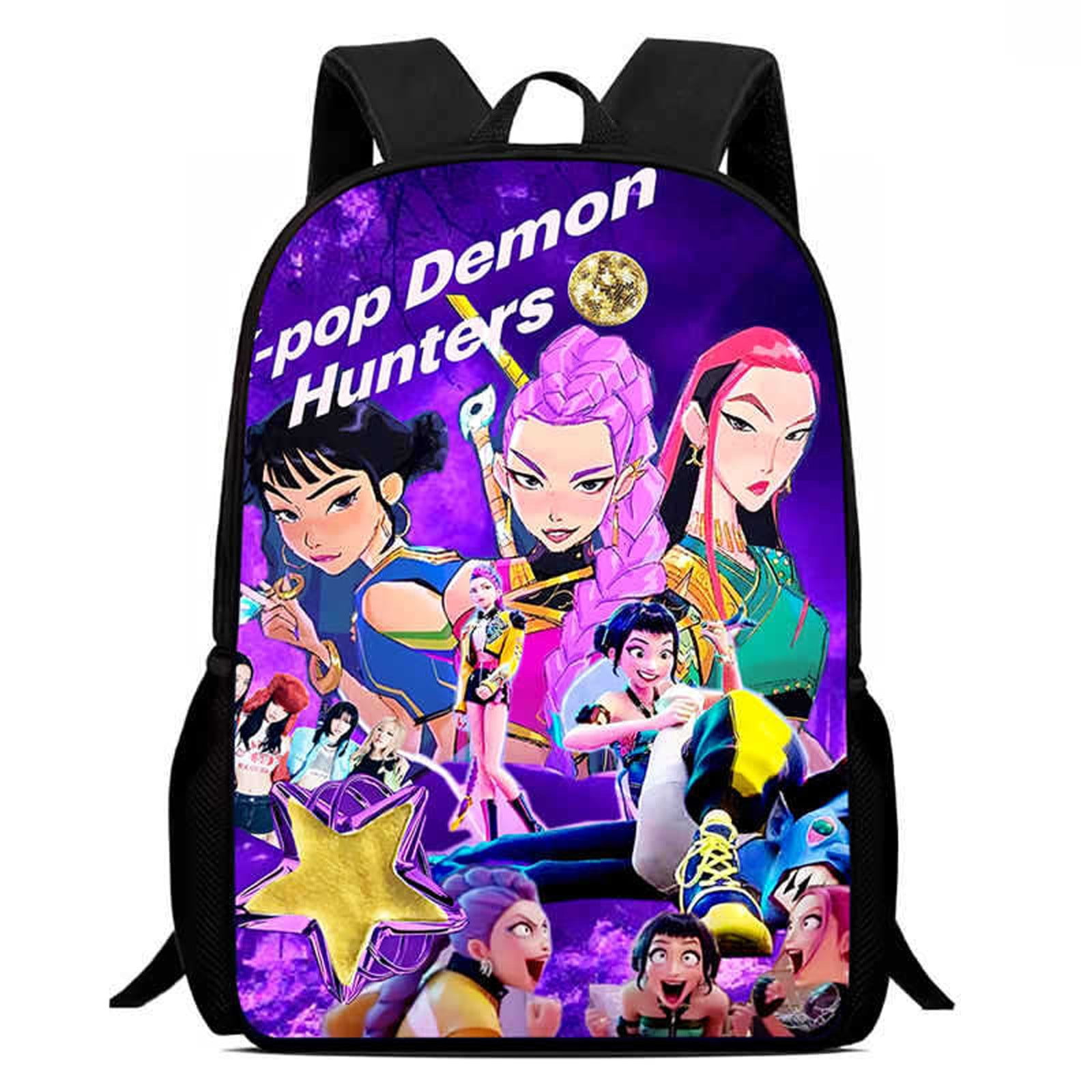 K-Pop D-emon Hunters Women's Fashion Backpack – Large Capacity, Trendy Totem Design Commuter ...