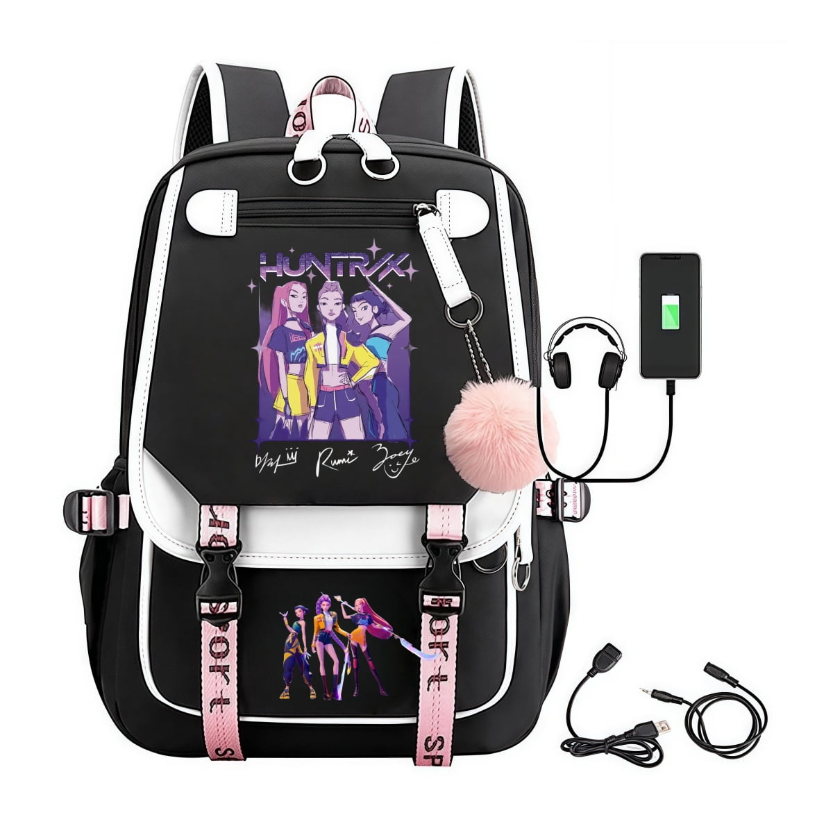 K-Pop De-mon Hunter Backpack – Gothic Korean Idol-Inspired School Bag ...
