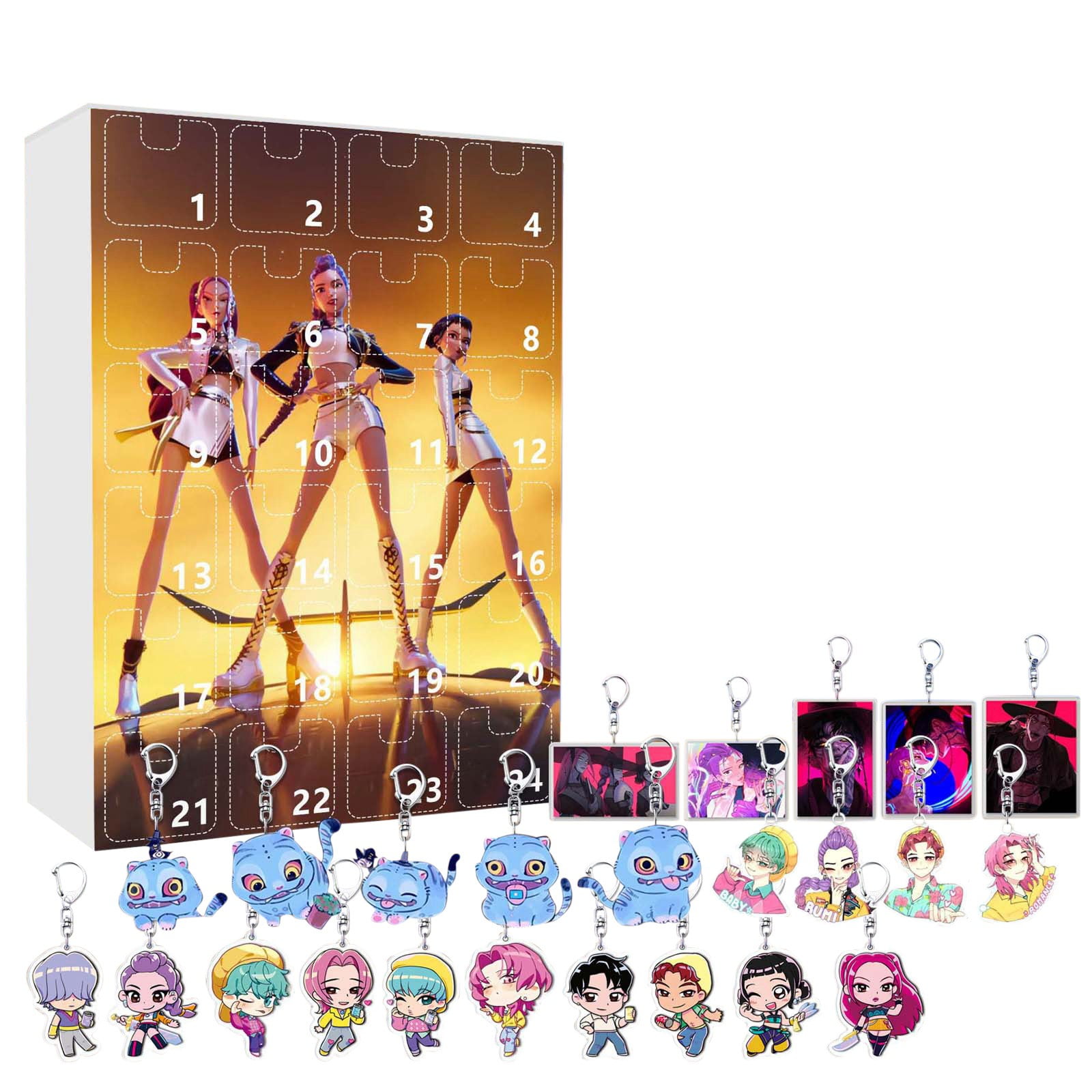 K-Pop Demon Hunters Advent Calendar 2025, Keychain Countdown Calendar ...