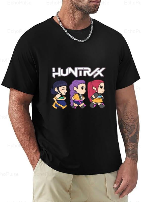 K-Pop Demon Hunters Huntrix Cute Chibi Style Anime Fan Merch Unisex T ...