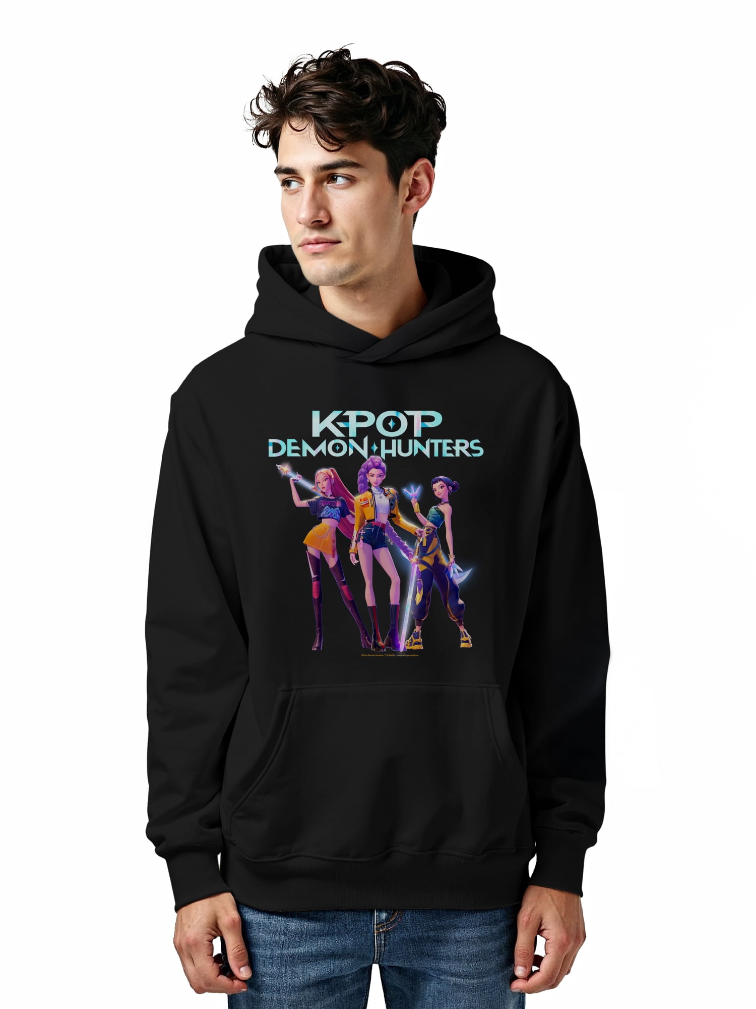 K-Pop Demon Hunters, Men's & Big Men's Graphic Hoodie, Hero Group ...