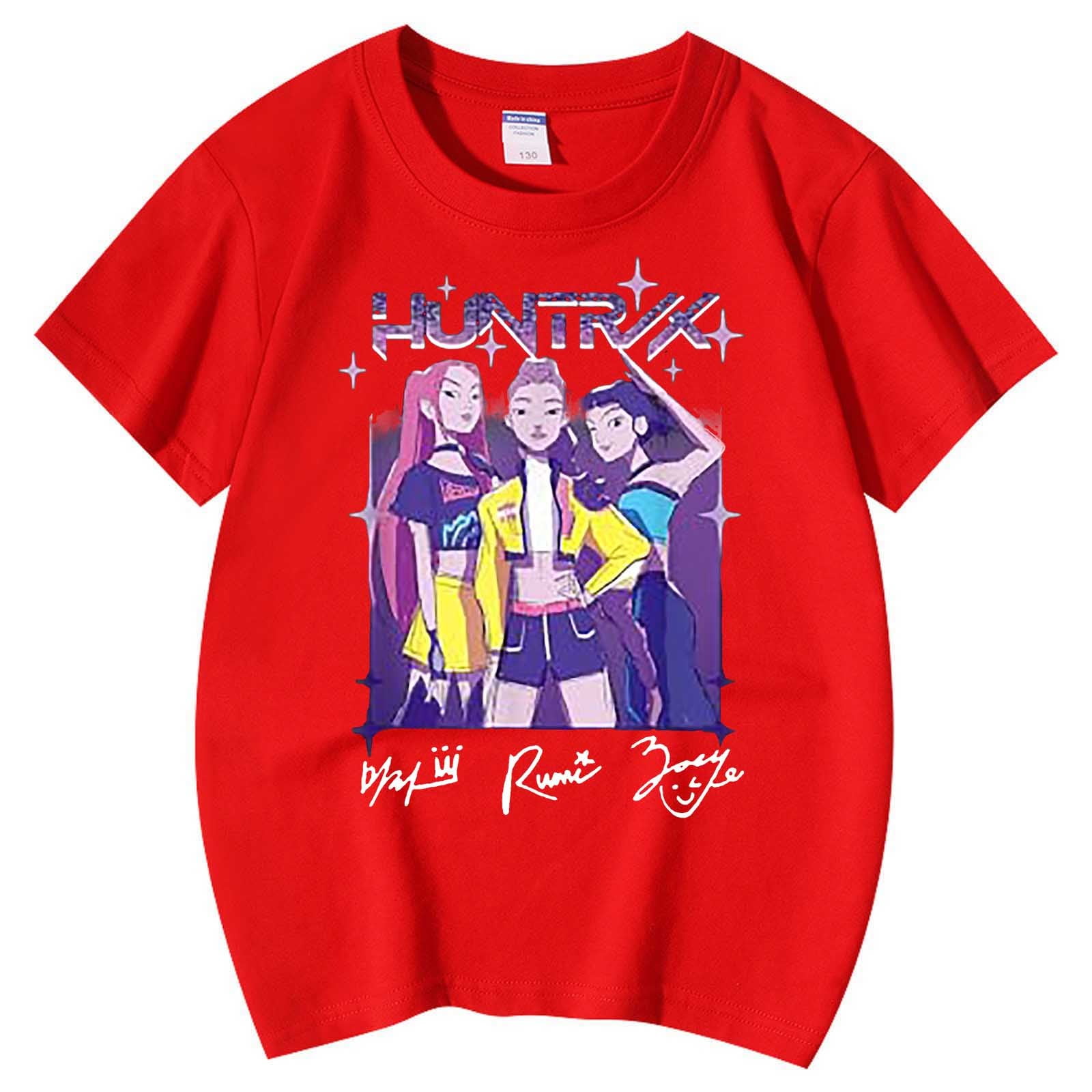 K-Pop Demon Hunters Team Cartoon Graphic T-Shirt | Cute Anime Chibi ...