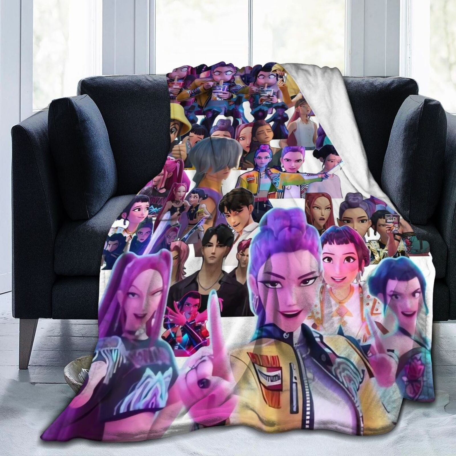 K-Pop Demon Hunters Throw Blanket,Soft Cozy Sofa Blanket Decorative ...