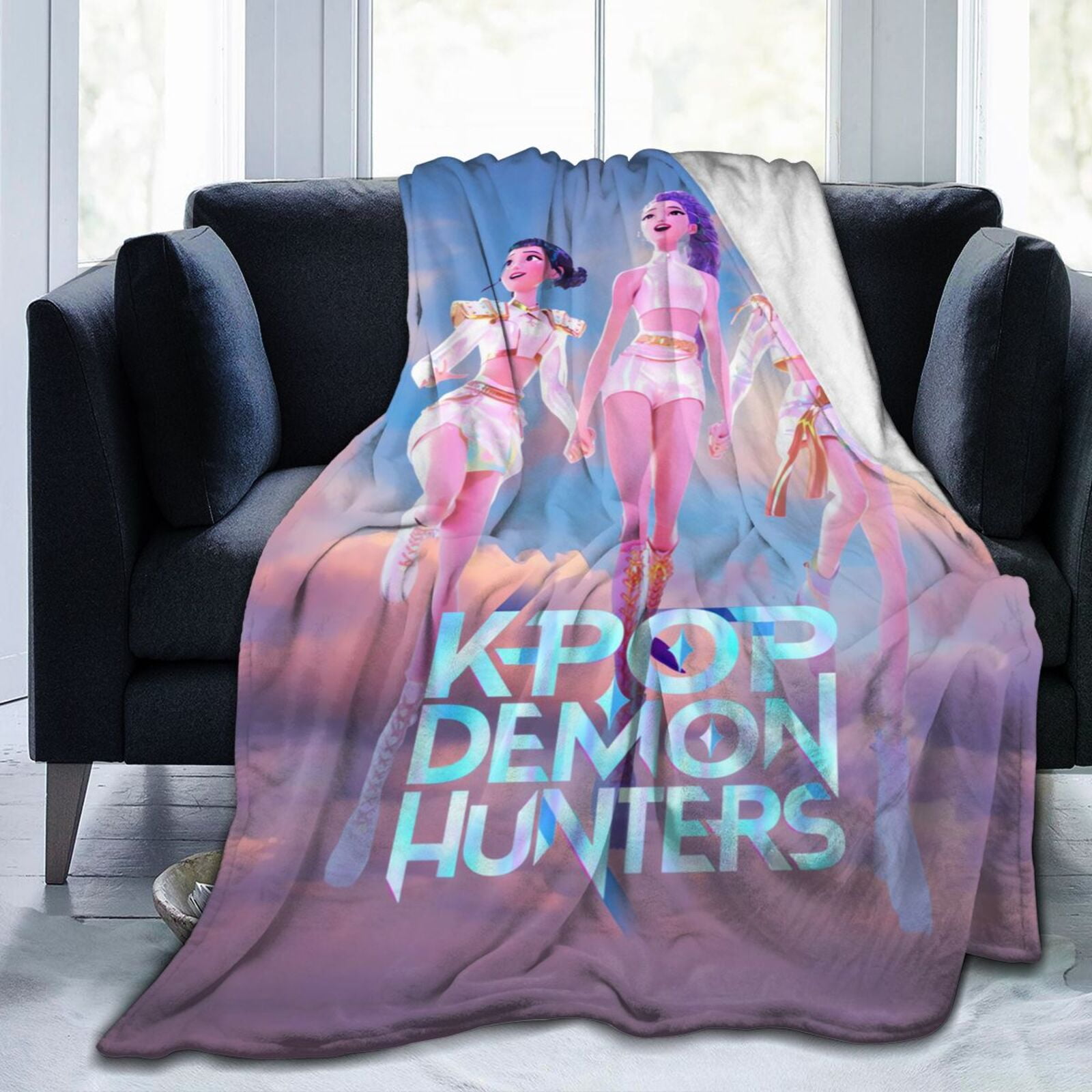 K-Pop Demon Hunters Throw Blanket,Soft Cozy Sofa Blanket Decorative ...