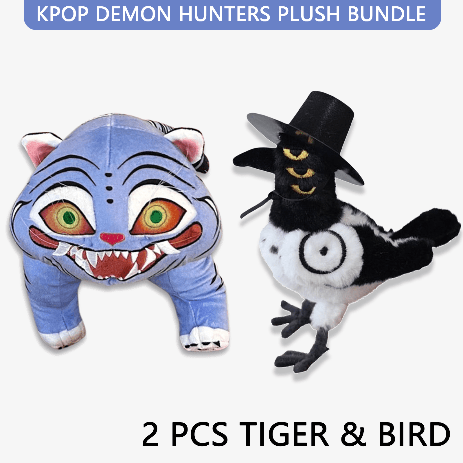 K-Pop: Demon Hunters Tiger & Bird | 9.84 & 7.87 Inch Cotton Soft Toy ...