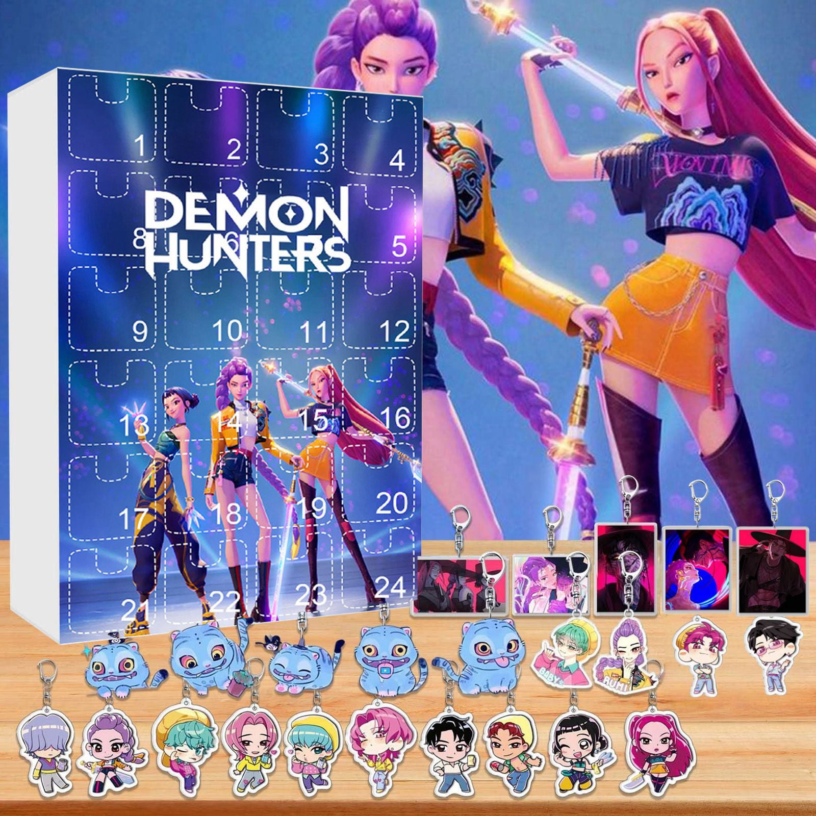 Kpop Demon Hunters Book K-pop Demon Advent Calendar Keychain 2025, 24 ...