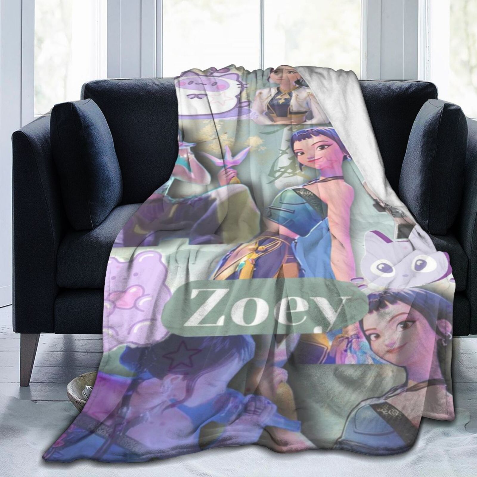 K-Pop Demon Slayer Hunters Blanket – Soft Flannel Throw Blanket with ...