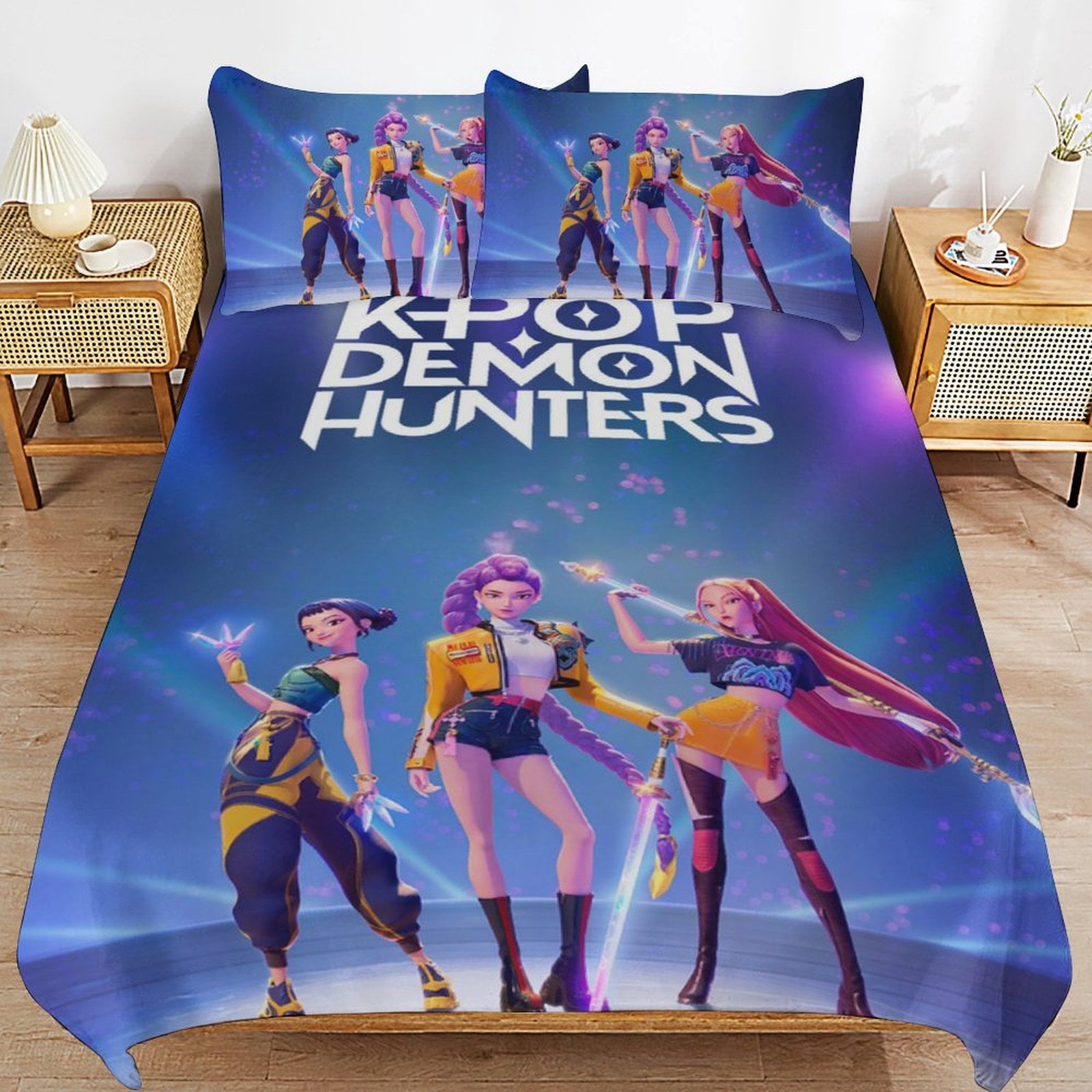 K-Pop Devil Hunter 3-Piece King Bedding Set,Kids Bedding Bed Set with 1 ...
