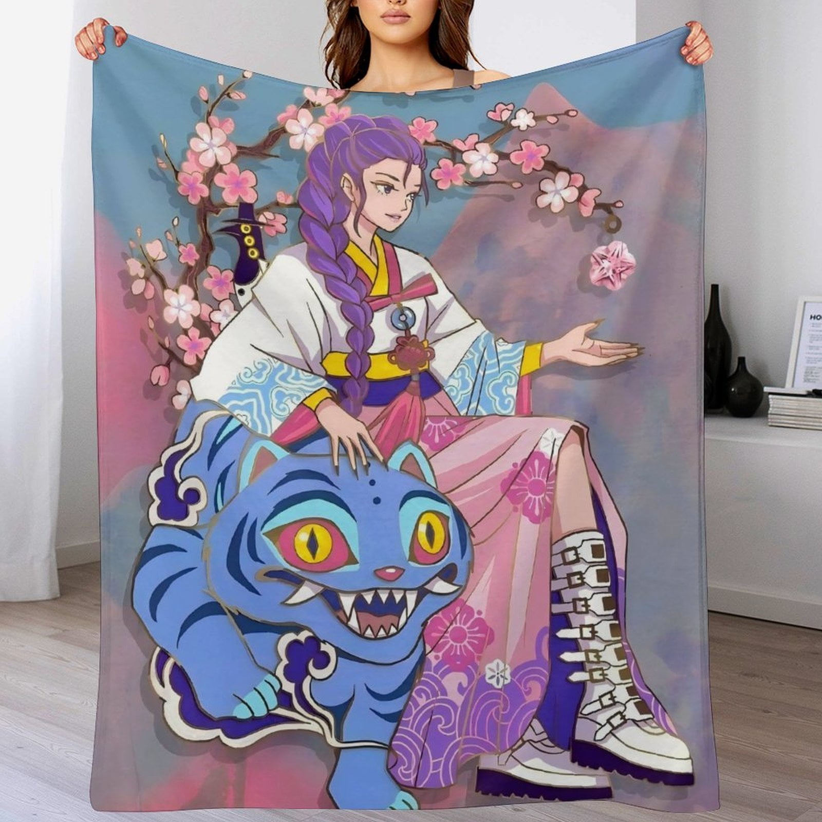 K-Pop Devil Hunter soft warm blankets can be placed on sofas and chairs ...