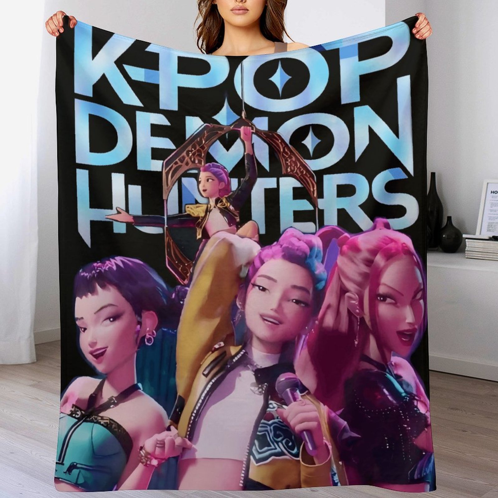 K-Pop Devil Hunter soft warm blankets can be placed on sofas and chairs ...