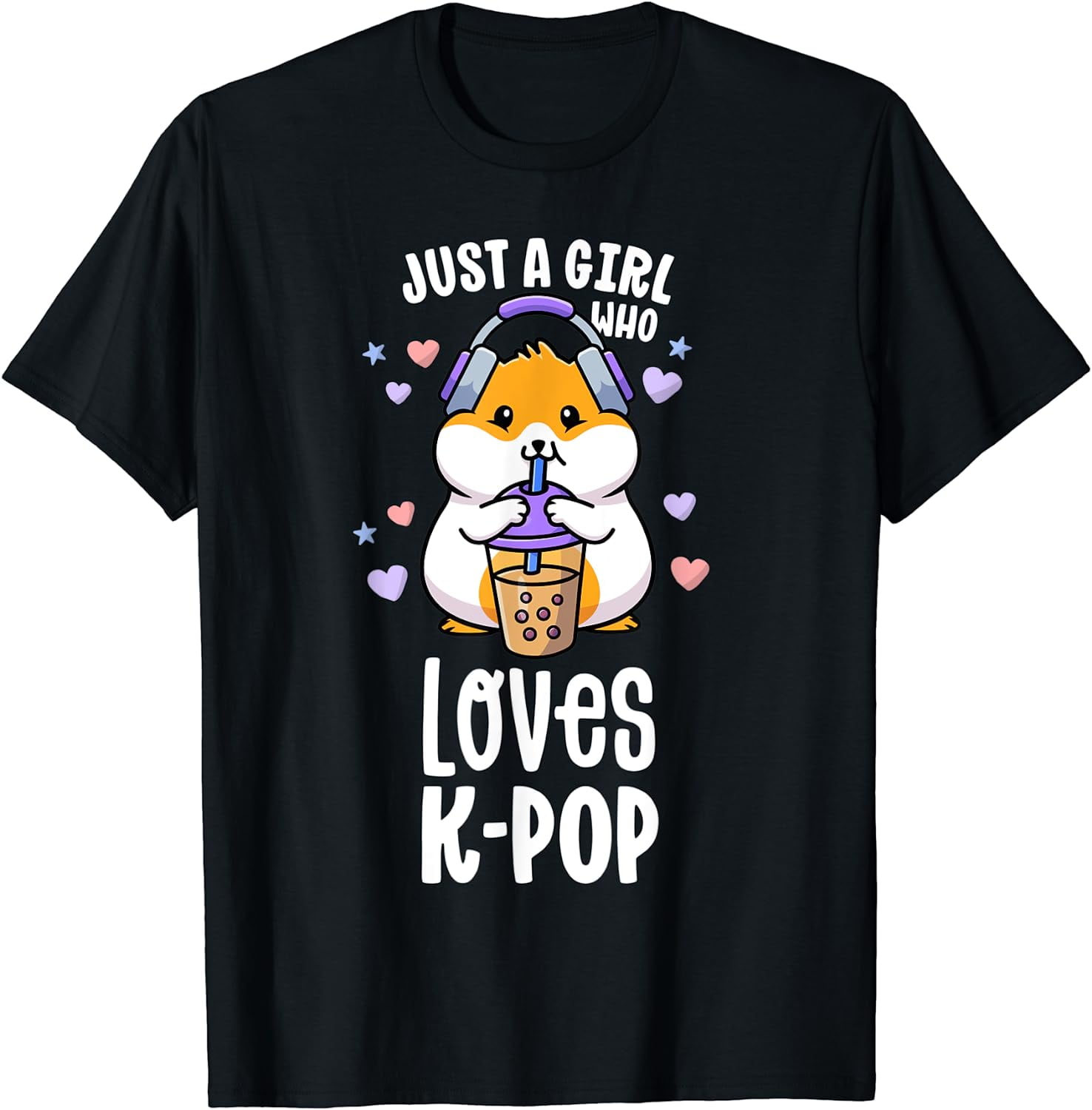 K Pop Gifts For Teens Girl Kawaii KPop Hamster Bubble Tea T-Shirt ...
