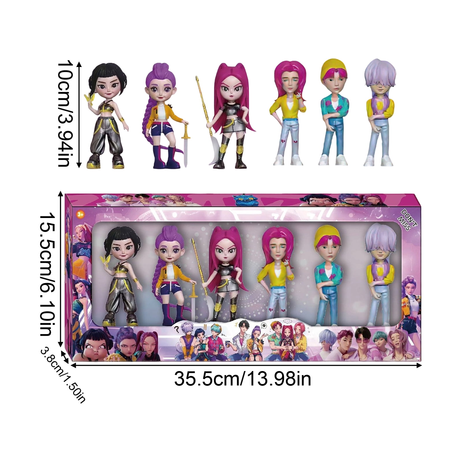 K-Pop Group Huntrixs 6 Pcs Collectibles Toys, Vinyl PVC K-POP+Hunter ...