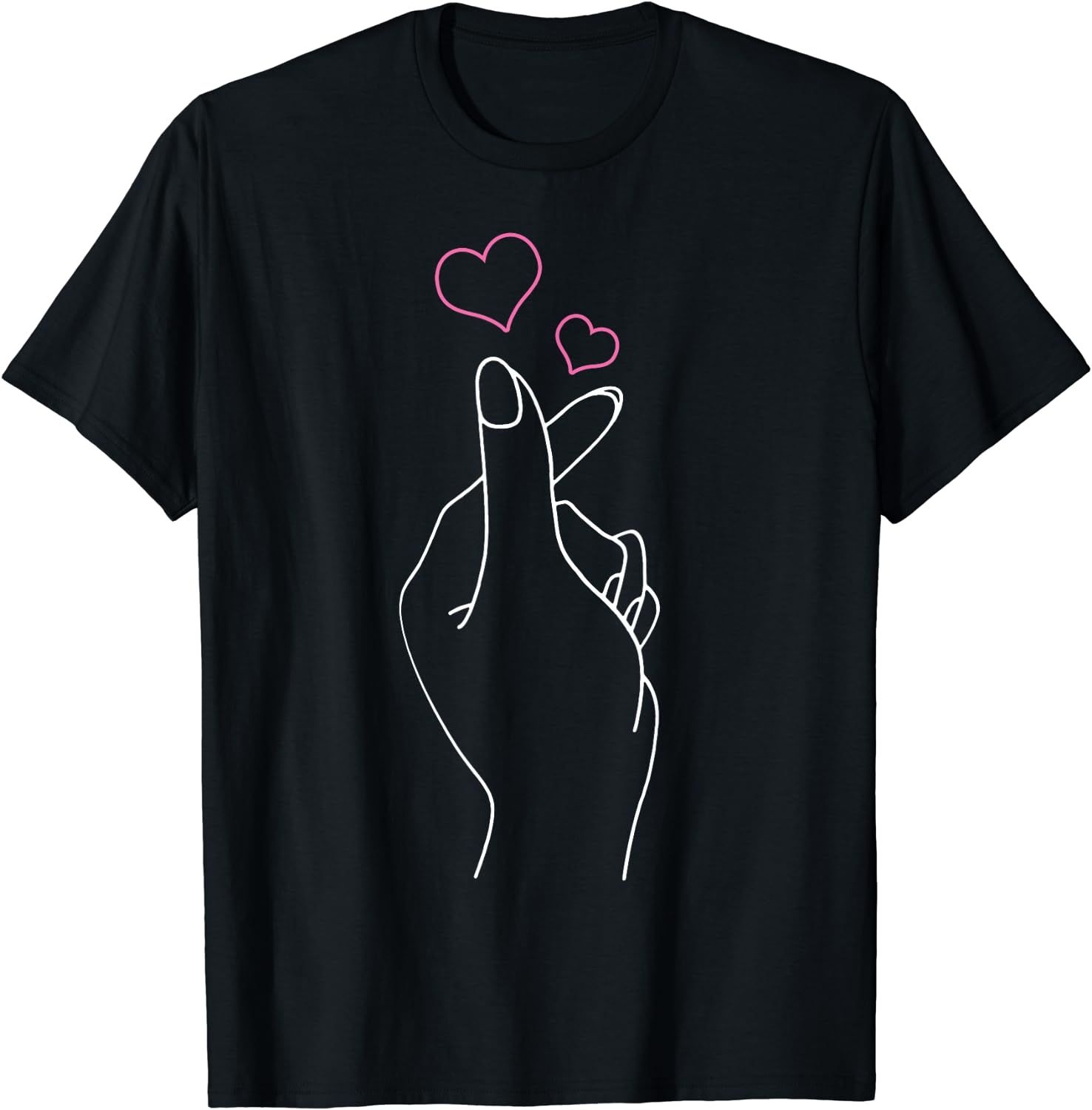 K-Pop Hand Symbol Heart K-Drama Korean Pop Music Fan Gift T-Shirt Black ...