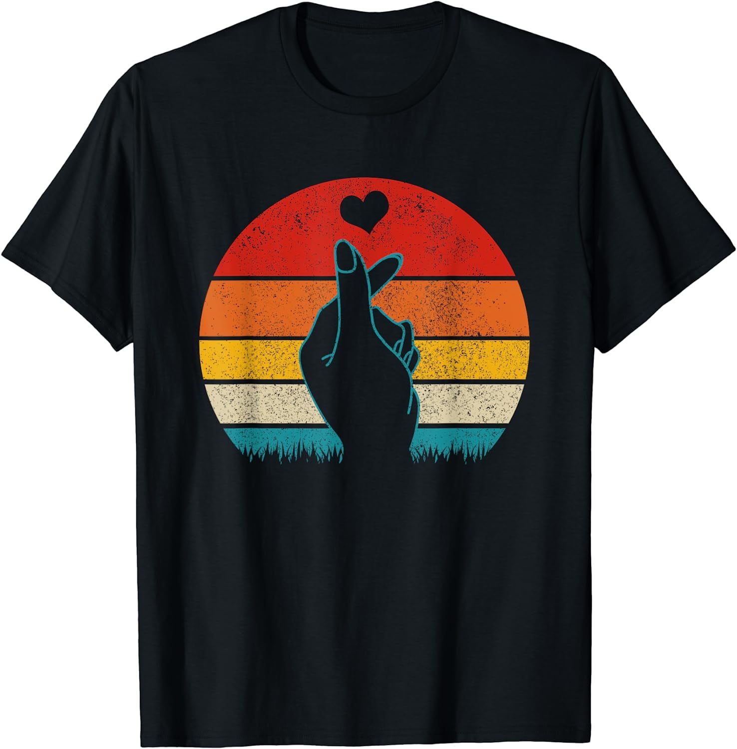 K-Pop Heart Hand Symbol K-Drama Korean Pop Vintage Fan Gift T-Shirt Black 4X-Large - Walmart.com