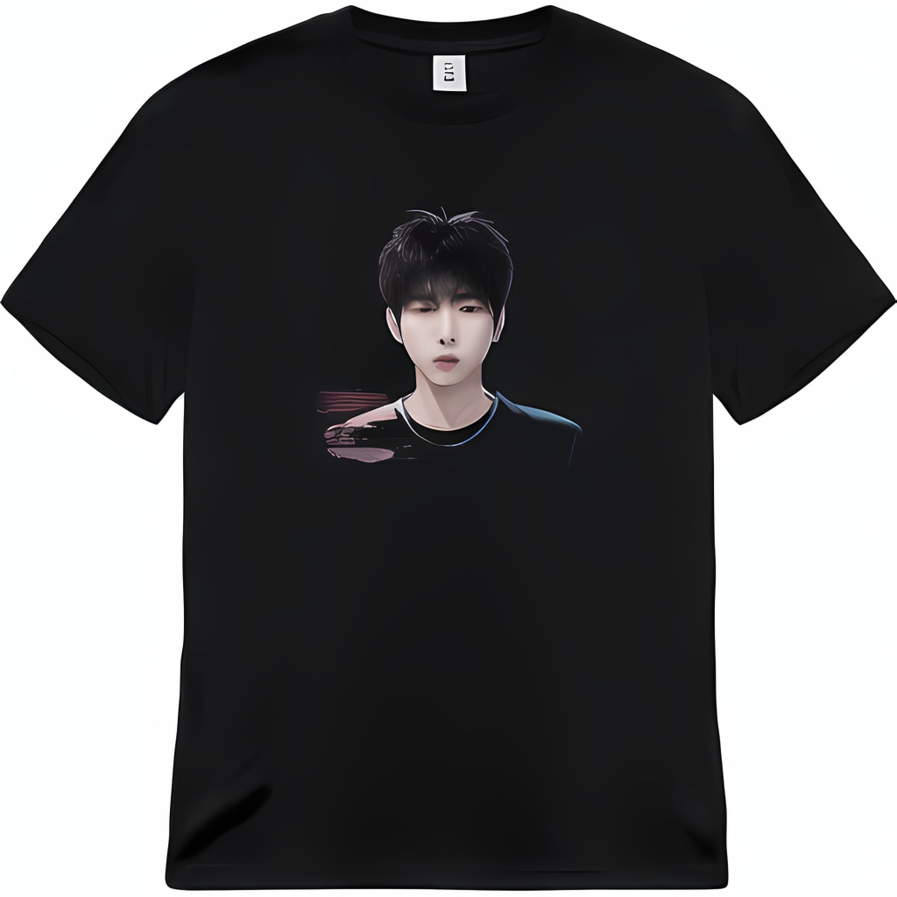 K Pop Idol Profile Portrait Black T-Shirt Cute Y Formal Style Charming ...