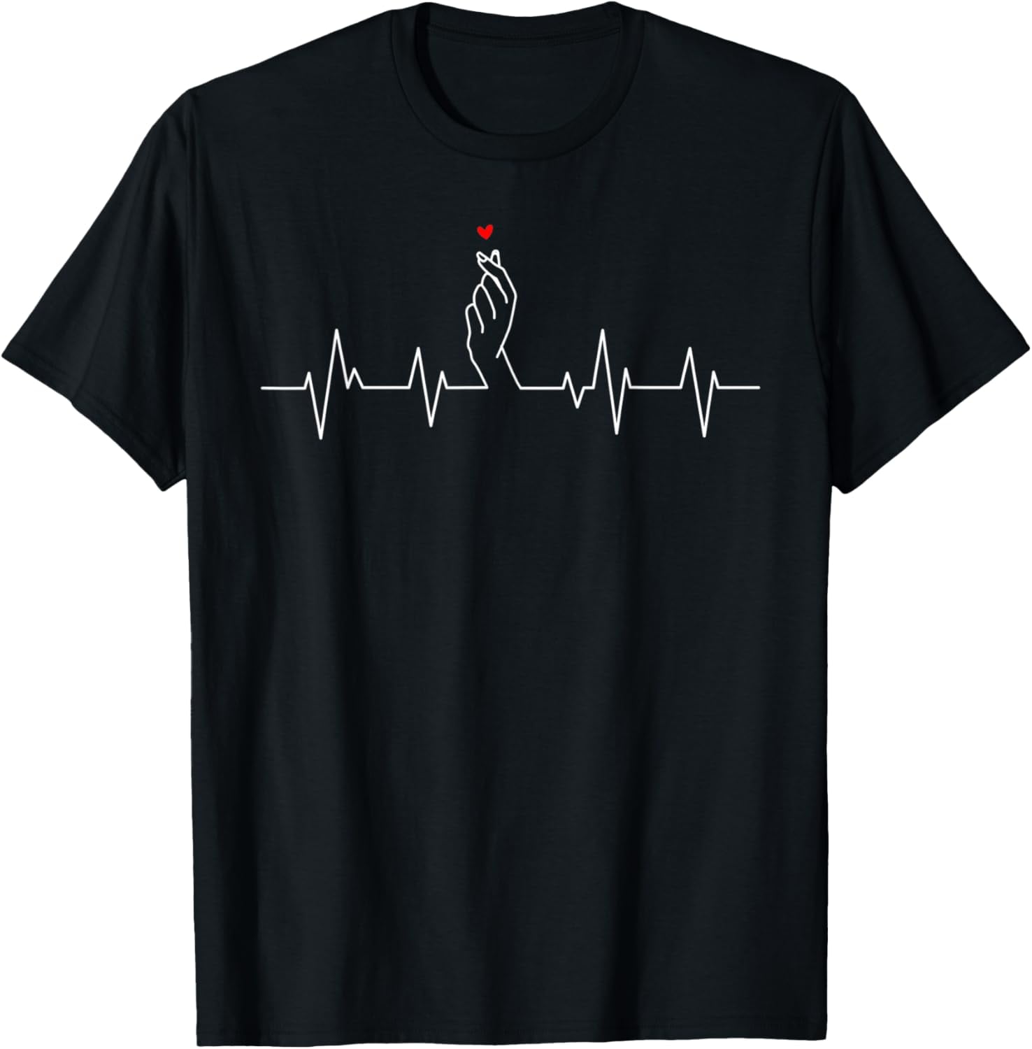K-Pop K-Drama Heartbeat Snapping Finger Heart Korean T-Shirt - Walmart.com