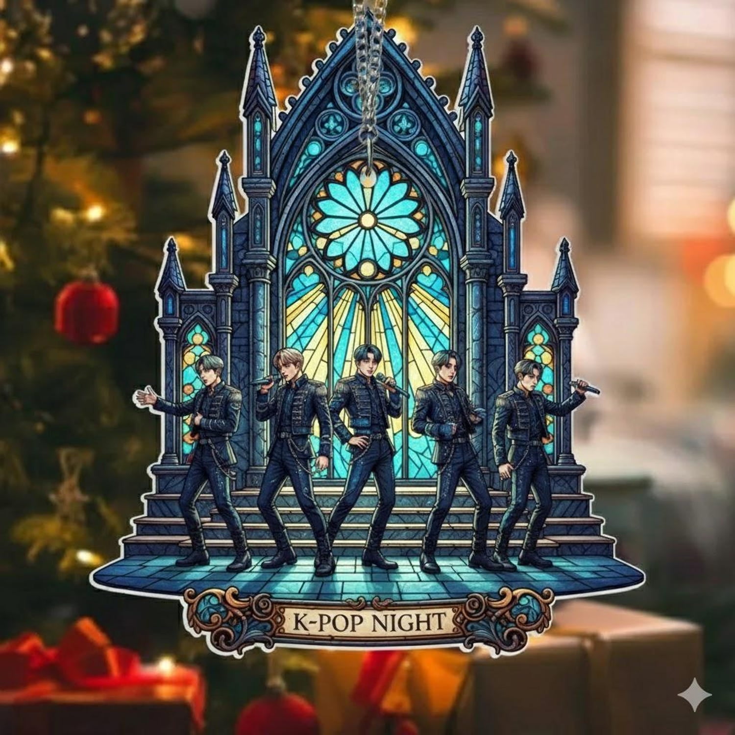 K-Pop Night Acrylic Suncatcher Ornament, Boy Band Window Decor, Concert ...