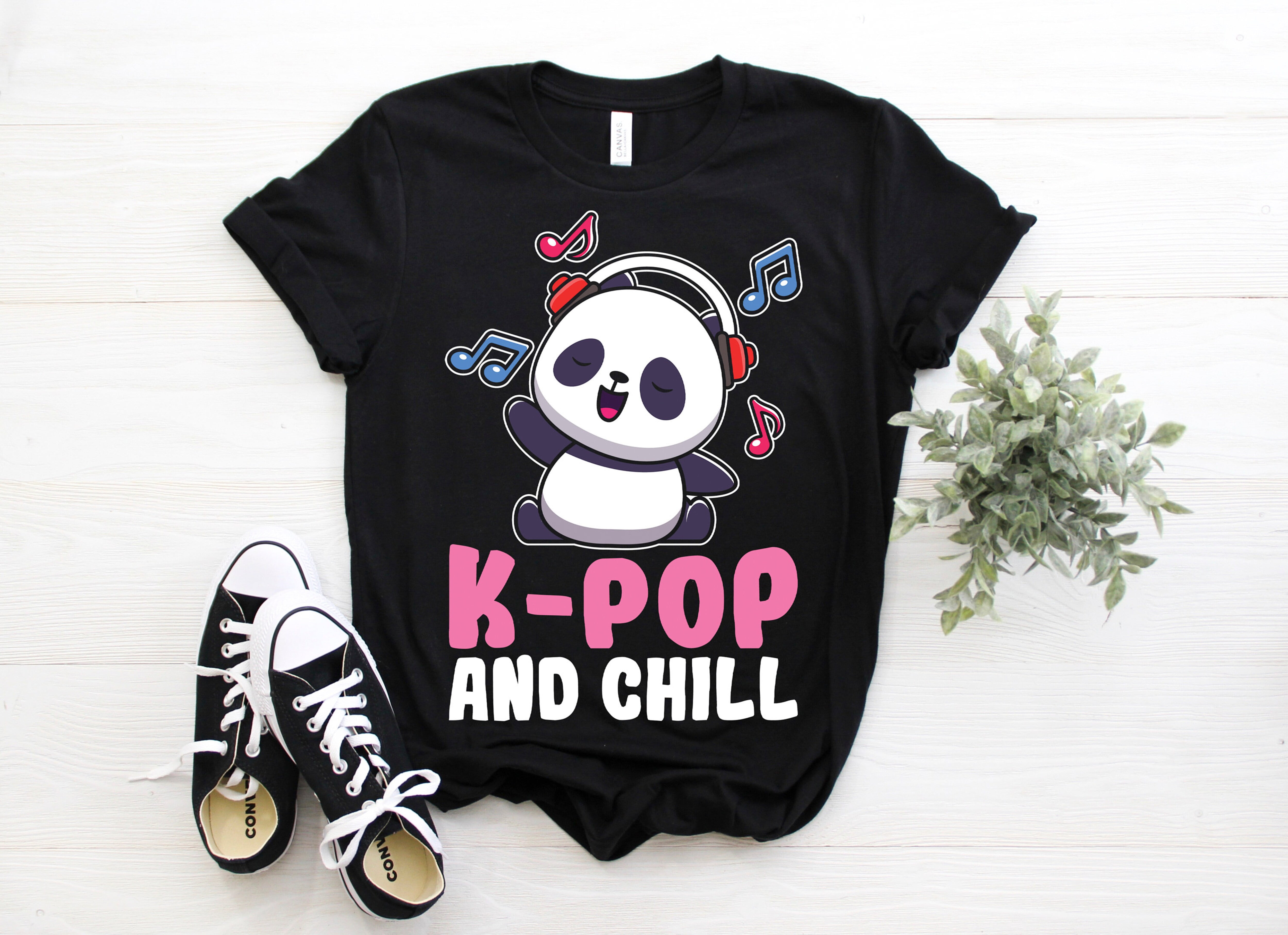 K-Pop Panda Chill Kpop Heart South Korea Music T-Shirt, Kpop Pandas ...