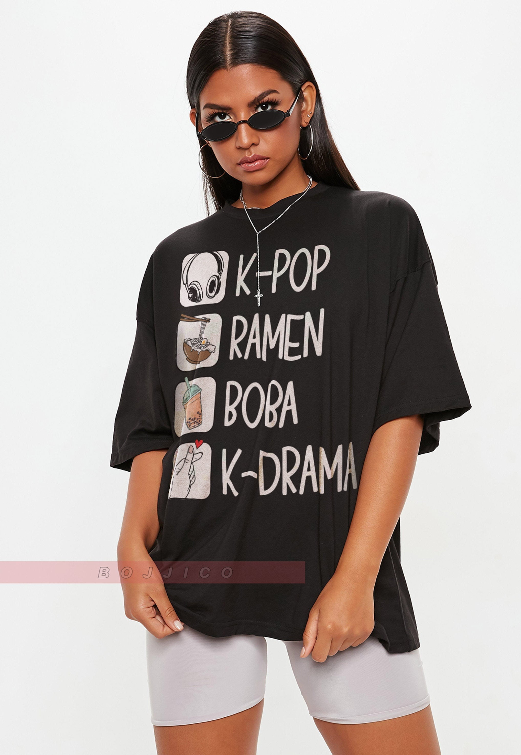 K-Pop Unisex Tees Kpop Ramen Bubble Tea Boba South Korea Music T-Shirt ...