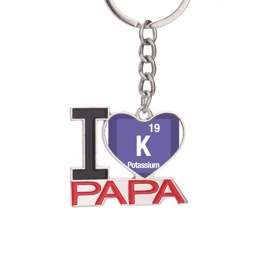 K Potassium Checal Element chem Keychain Metal Keyring Holder Love PAPA ...