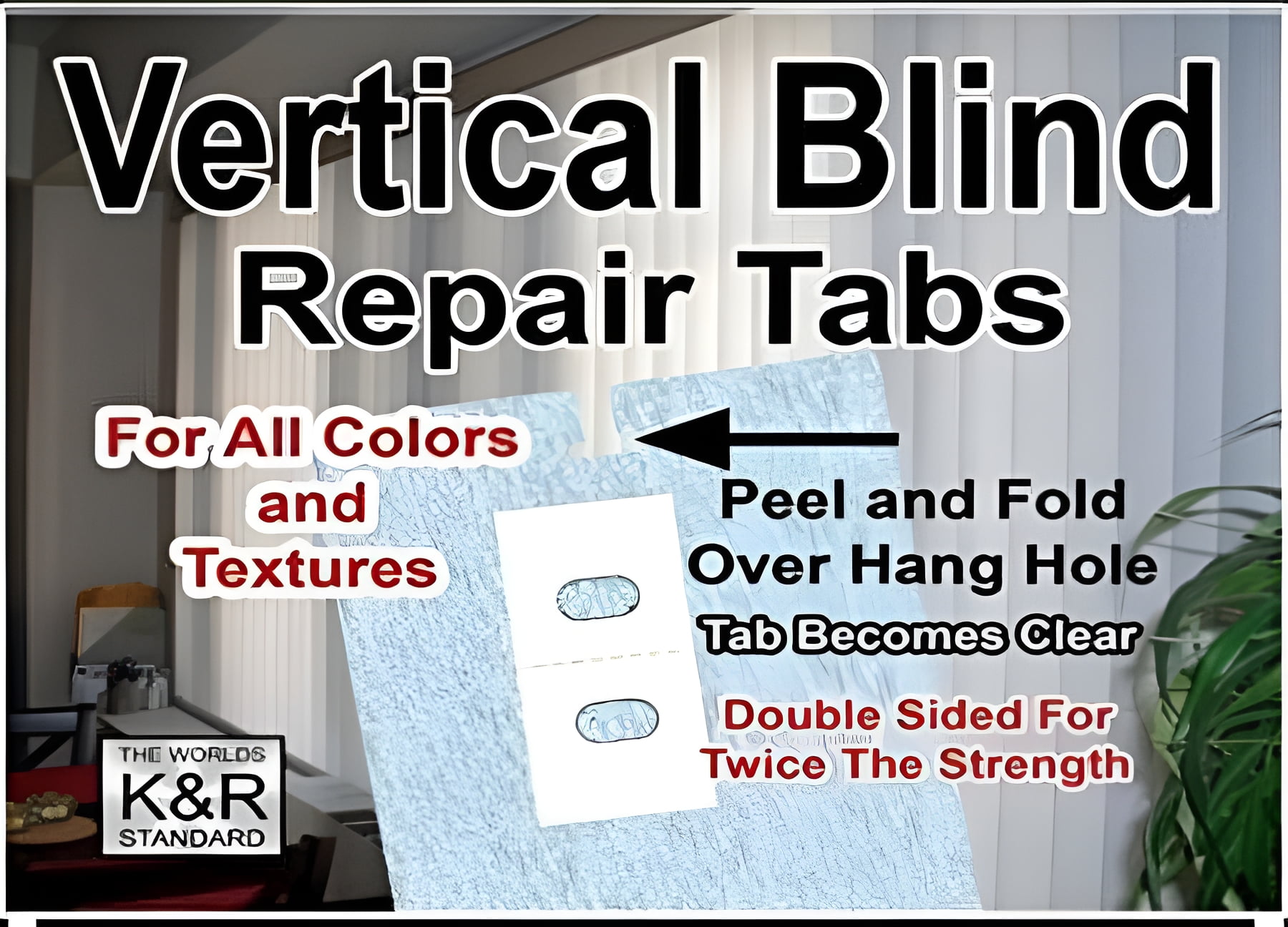 K&R Transparent Slat Replacements - Vertical Blind Repair Tabs, Pack of ...