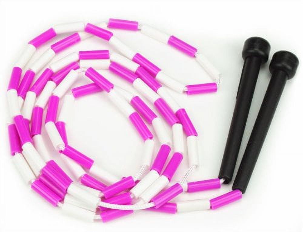 K-Roo Sports 7-foot Jump Rope with Plastic Beaded Segmentation, Pink ...