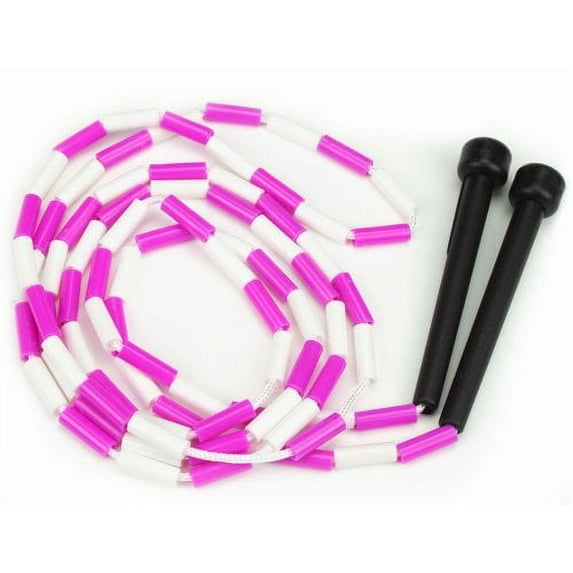 K-Roo Sports 7-foot Jump Rope with Plastic Beaded Segmentation, Pink ...