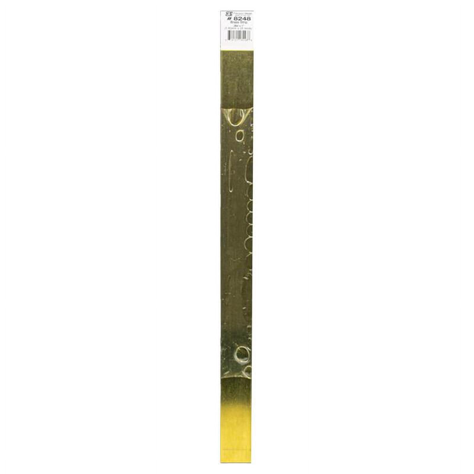 K&S 8248 Decorative Metal Strip, 1 in W, 12 in L, 0.064 in Thick, Brass ...
