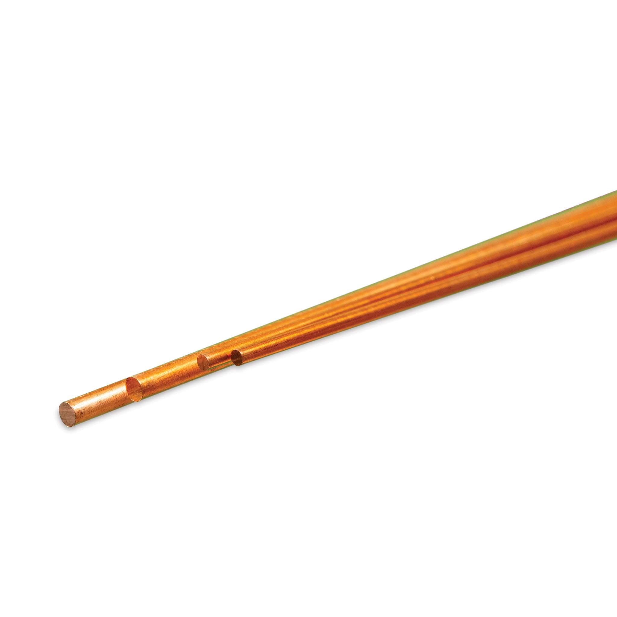 K&S Bendable Metal Shape - Copper, Round Rod, 1/16" & 3/32", Pkg of 4 ...