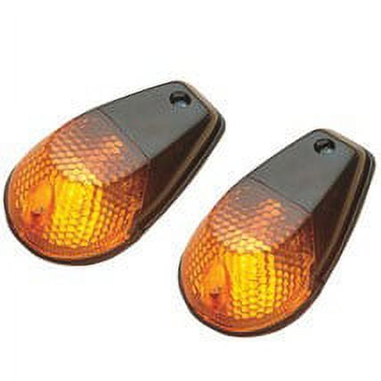 K&S Flush Mount 3.5"x2.25" Marker Lights Single Filament Black/Amber ...