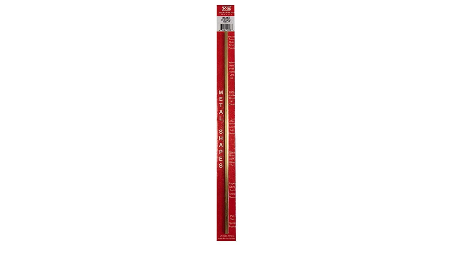 K&S Metal Tubing - Brass, Square, 3/16" Diameter, 12" - Walmart.com