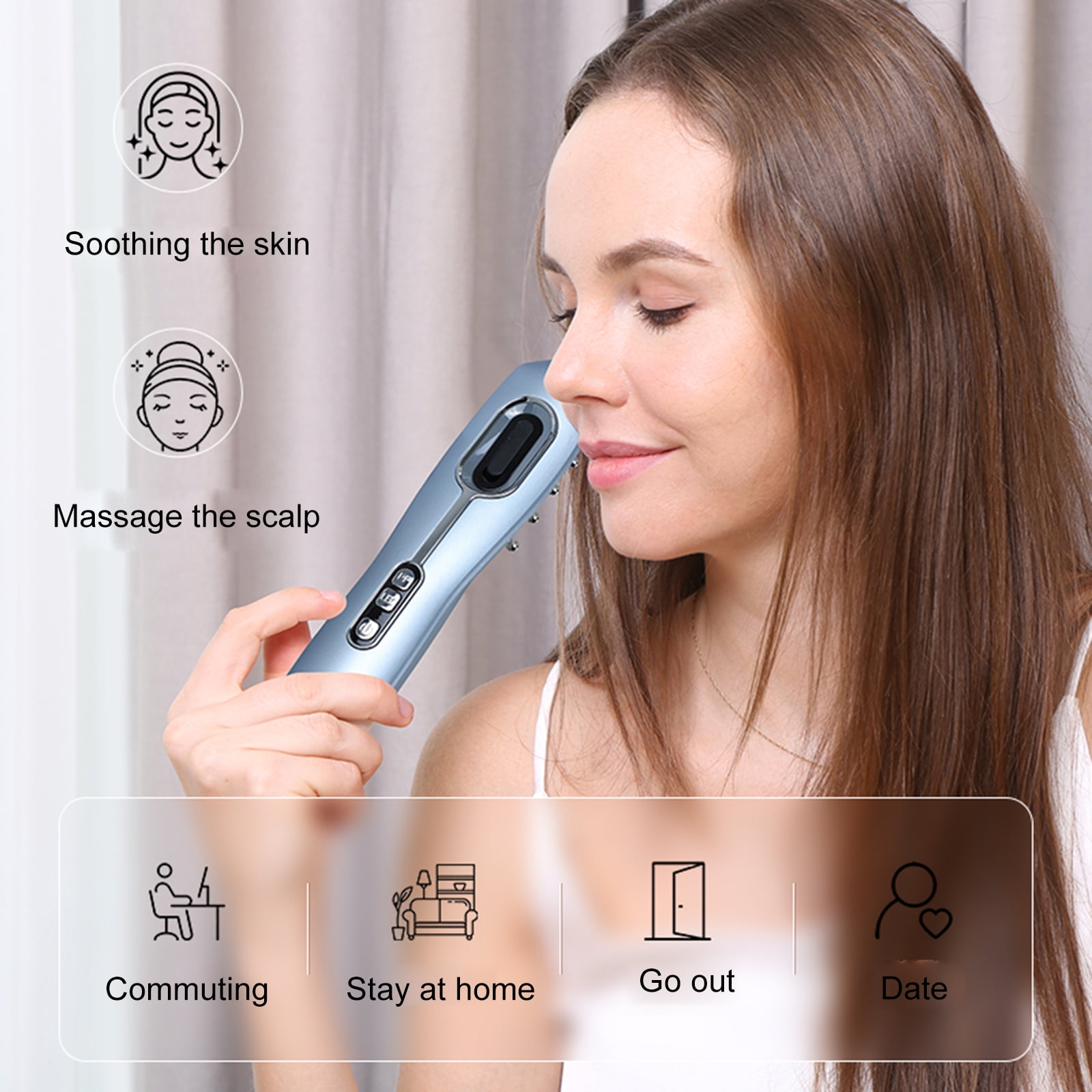 K·SKIN Electric comb,10-minute Auto Therapy Modes Hair Comb Liquid ...