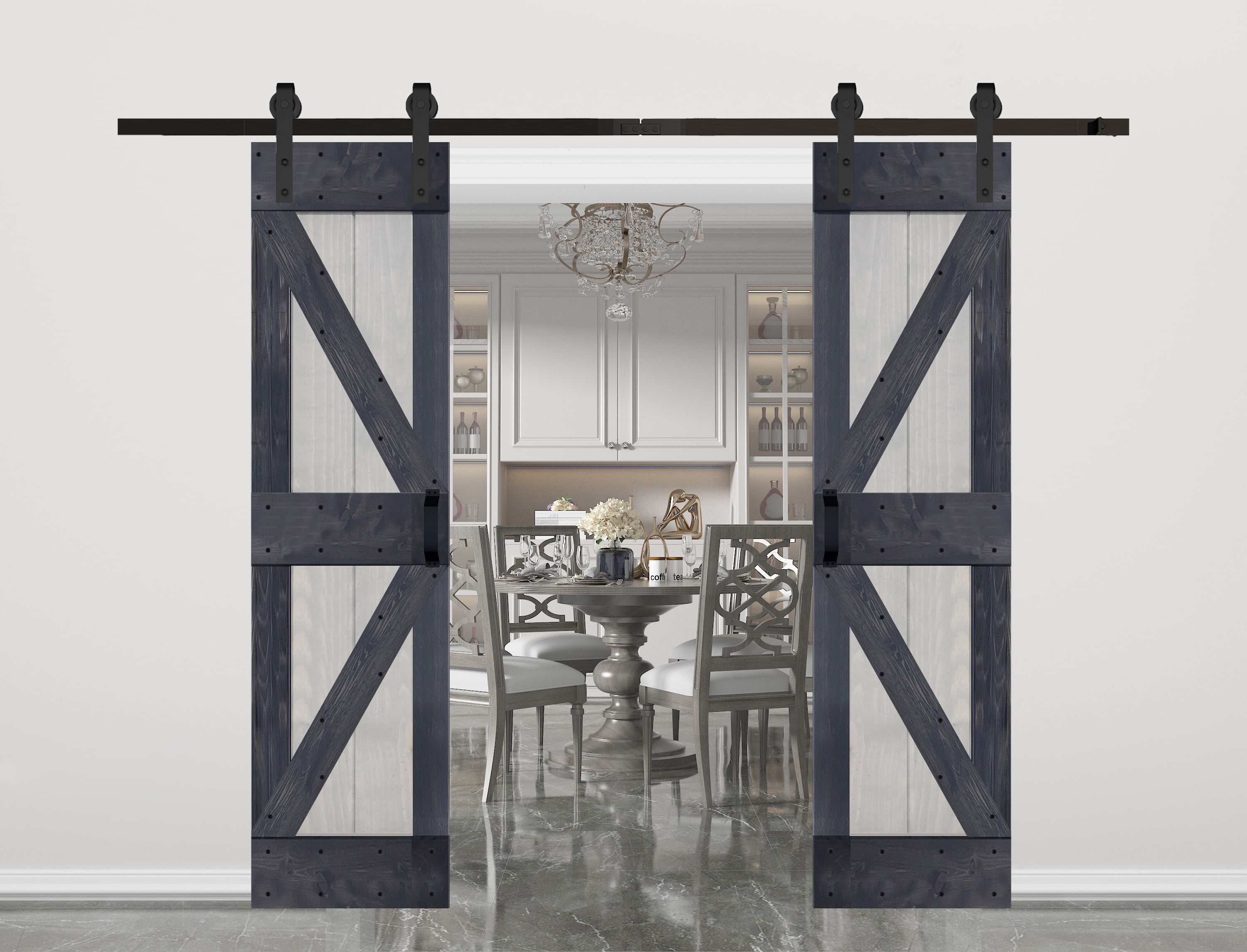 K Series 48in. X 84in. French Gray/Carbon Gray Finished DIY Knotty Pine ...