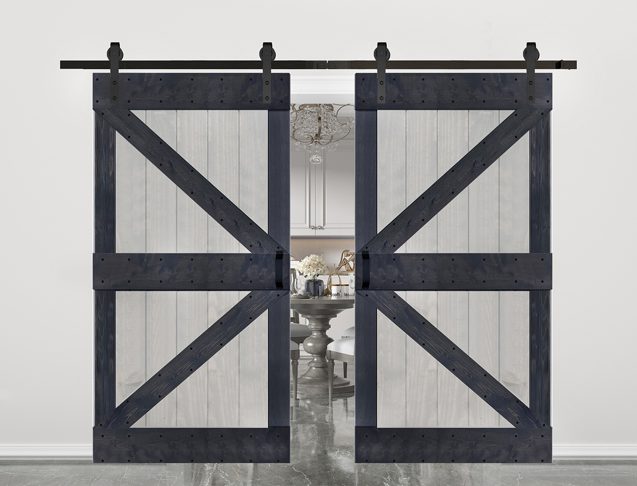 K Series 84in. X 84in. French Gray/Carbon Gray Finished DIY Knotty Pine ...