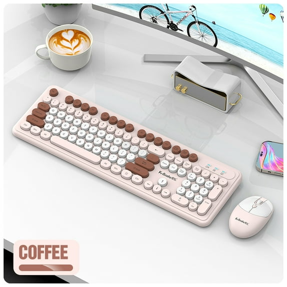 K-Snake WK200 Wireless Keyboard Mouse Set Cute Punk Keycap USB Wireless ...