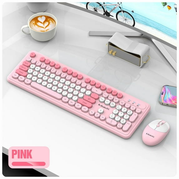K-Snake WK200 Wireless Keyboard Mouse Set Cute Punk Keycap USB Wireless ...