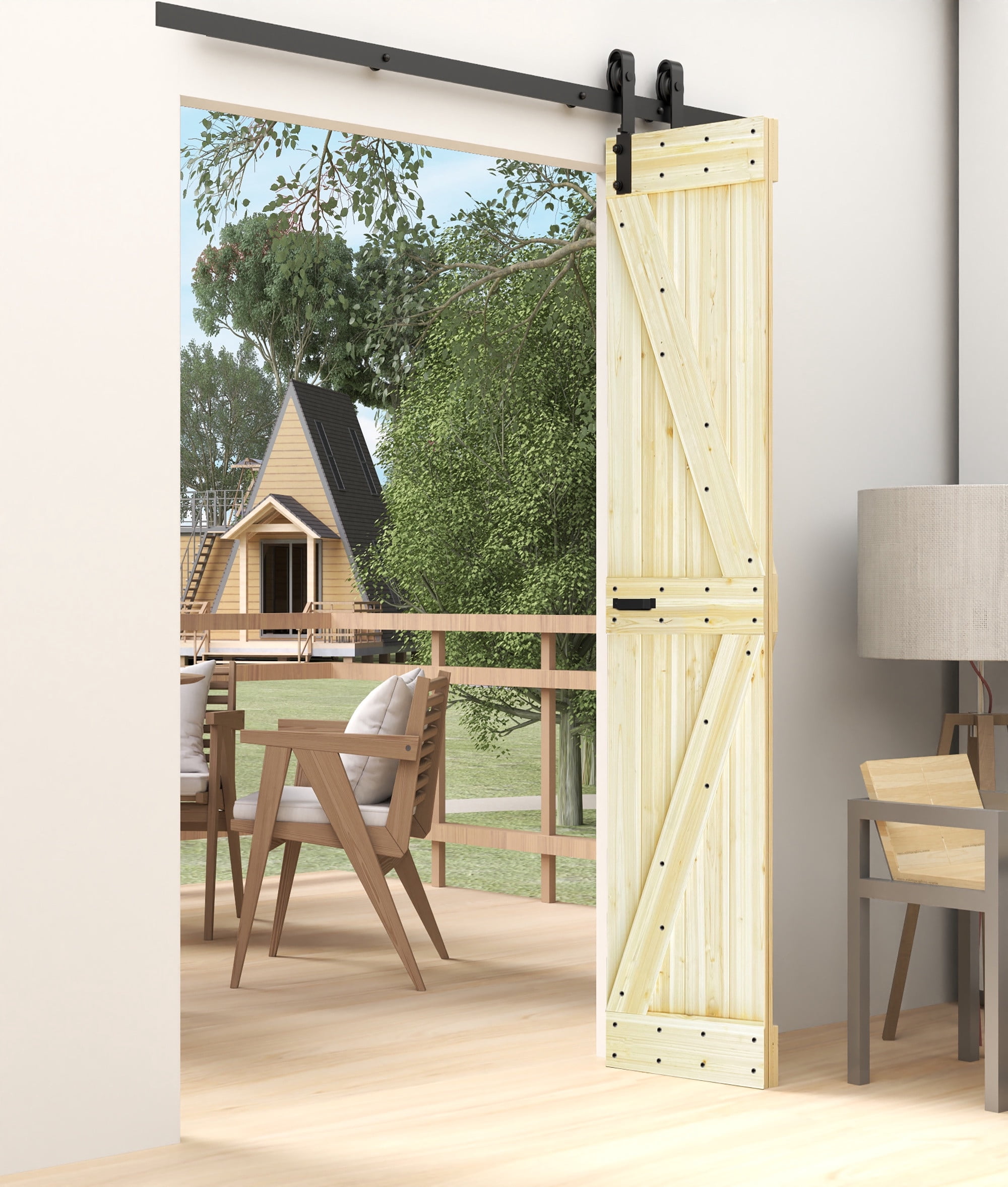 K Style 30 in. x 84 in. ( 15in x 84in x 2Panels ) Unfinished Solid Wood ...