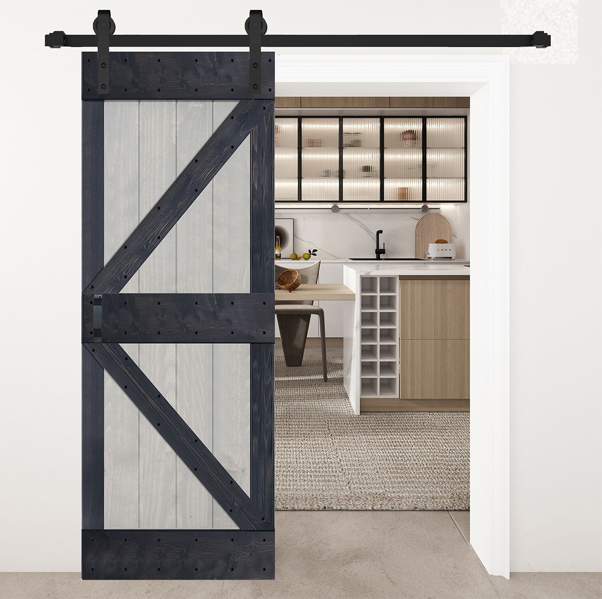 K Style Series 28 in. x 84 in. French Gray/Carbon Gray Finished DIY ...