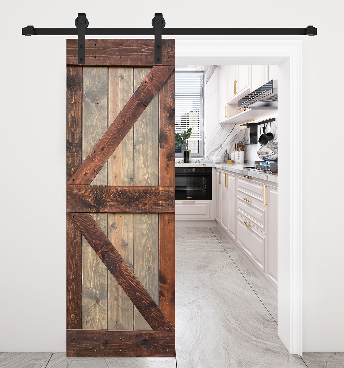 K Style Series 30in.X 84in.Brown/Walnut Finished DIY Knotty Pine Wood ...