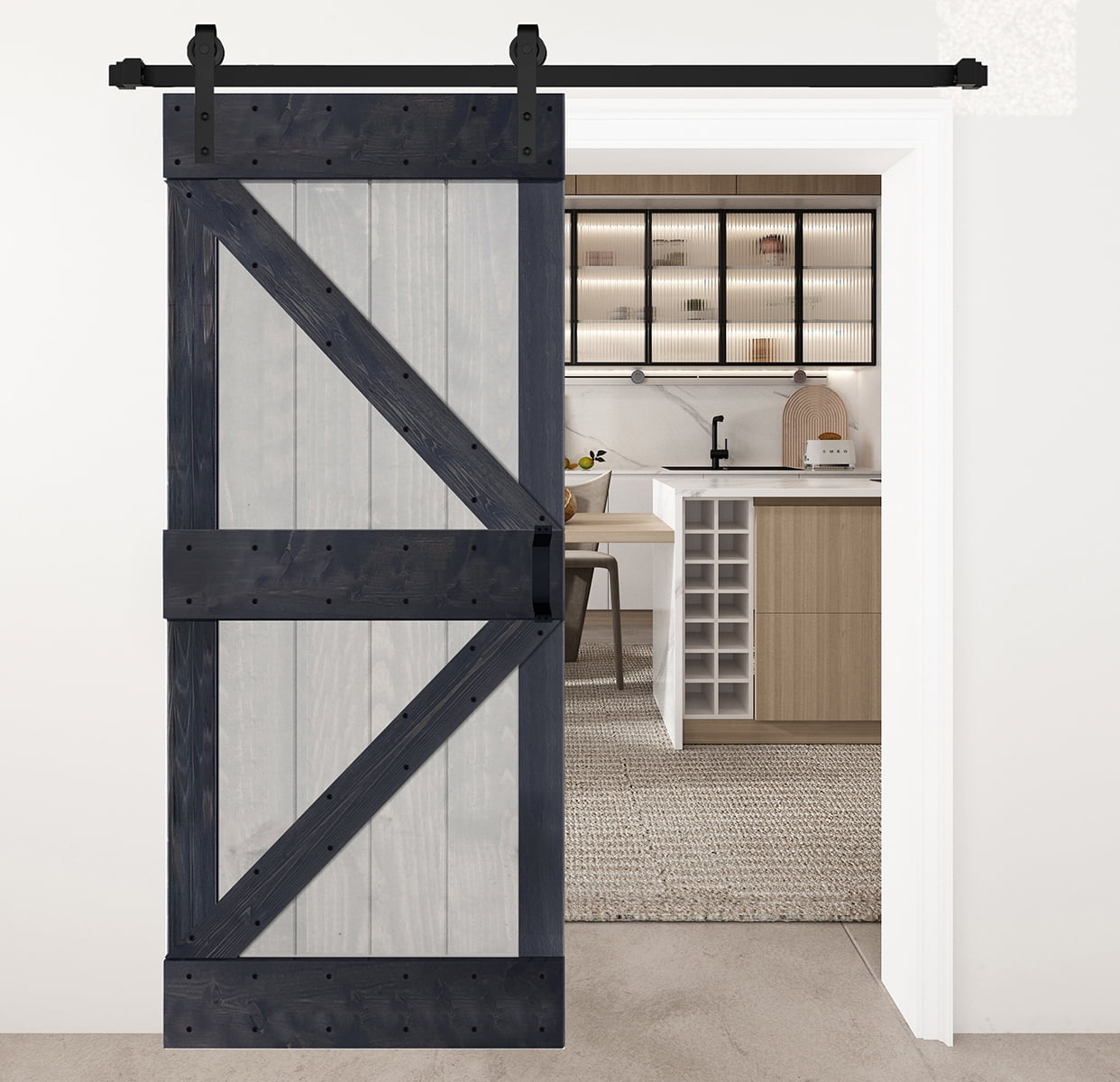 K Style Series 36 in. x 84 in. French Gray/Carbon Gray Finished DIY ...
