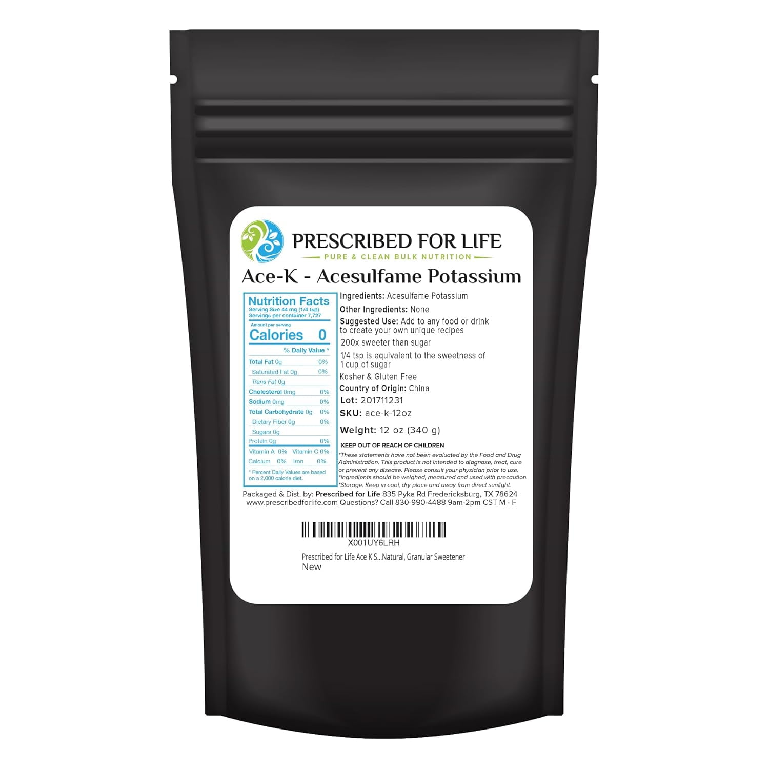 K Sweetener, sulfame Potassium Powder, 200x Sweeter Than Sugar Zero ...