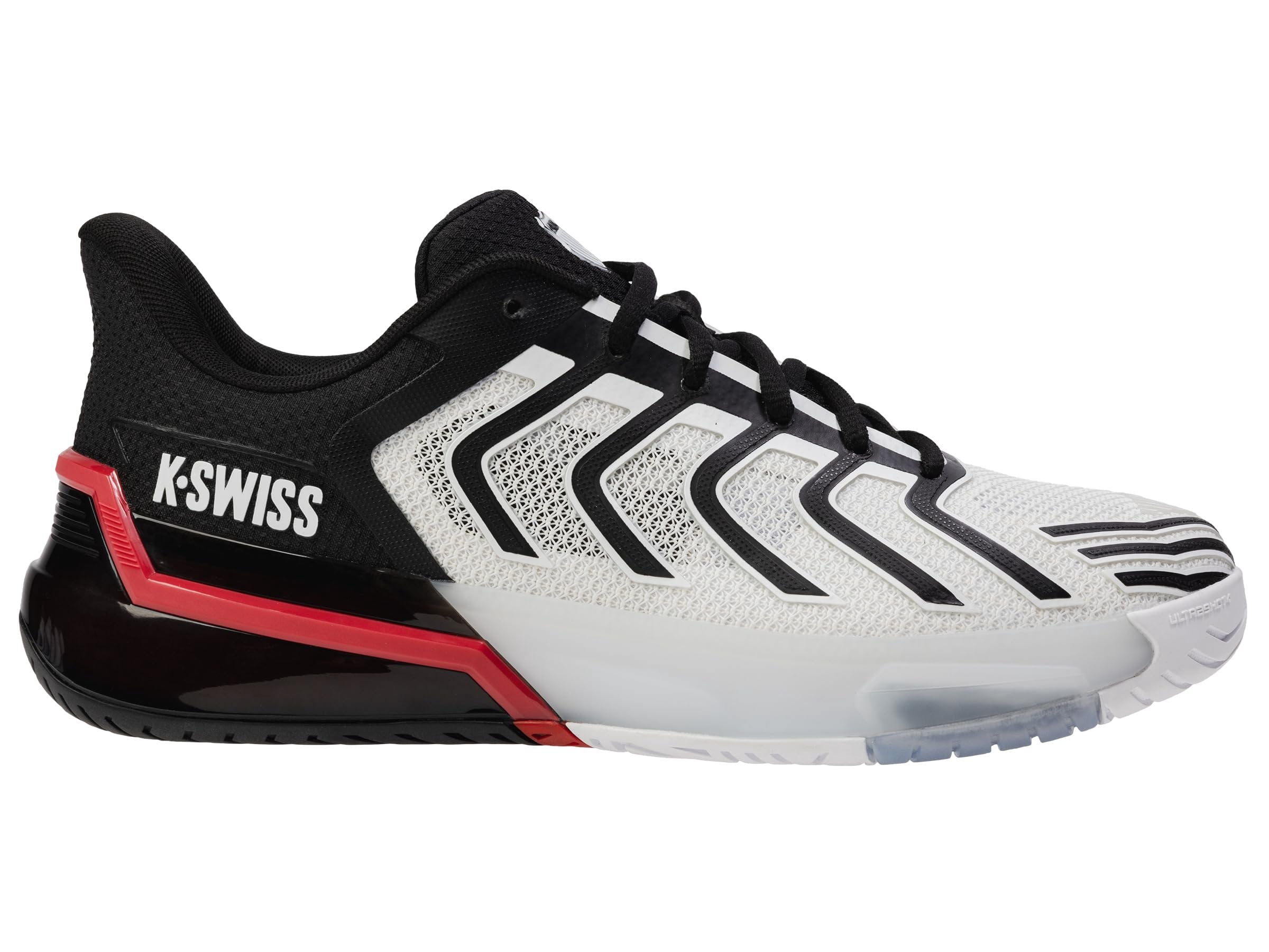 K-Swiss Men's Ultrashot 4 Tennis Shoe, White/Black/Mars Red, 12 M ...