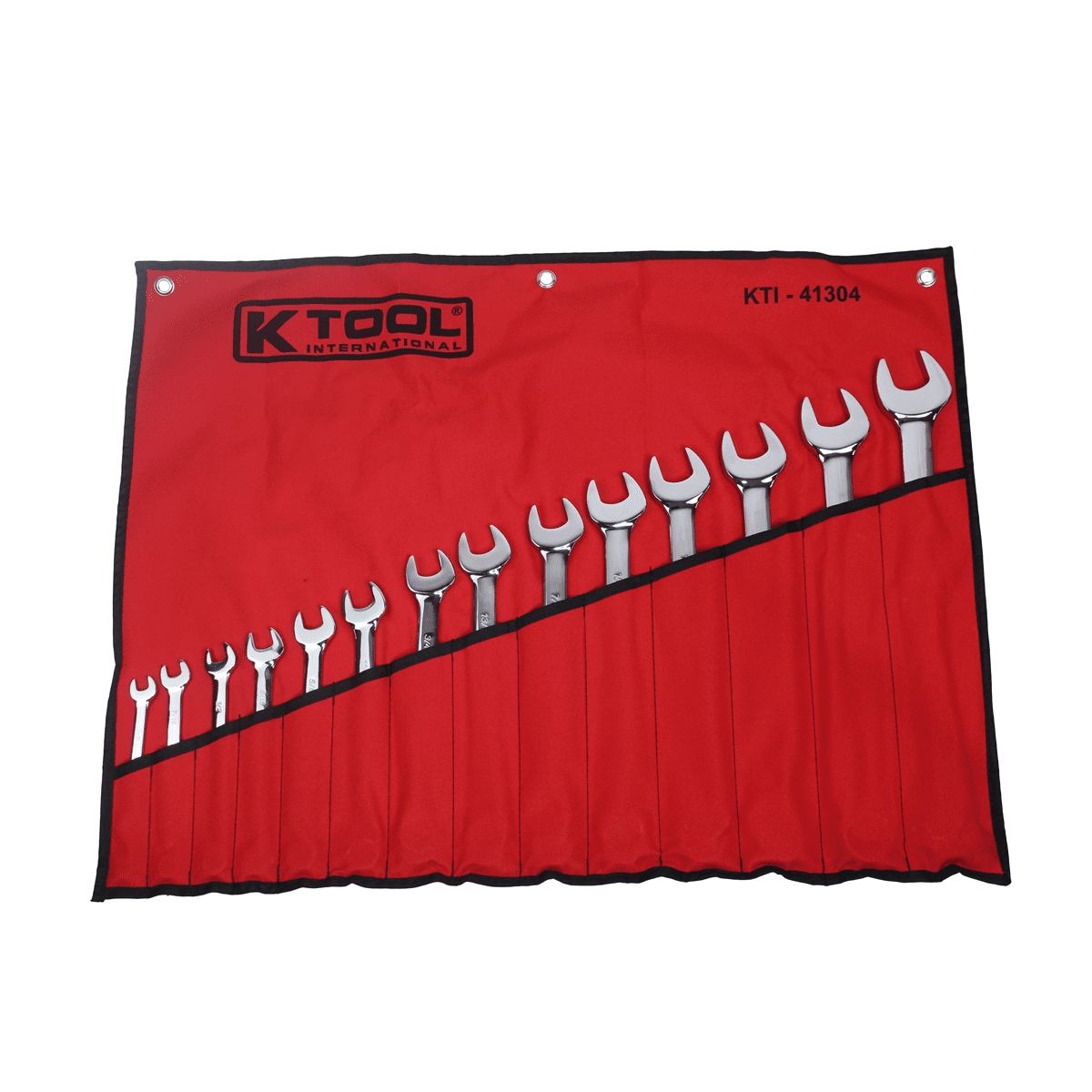 K-Tool 41304 14pc High Polish SAE Fractional Combo Wrench Set, 3/8 to 1 ...