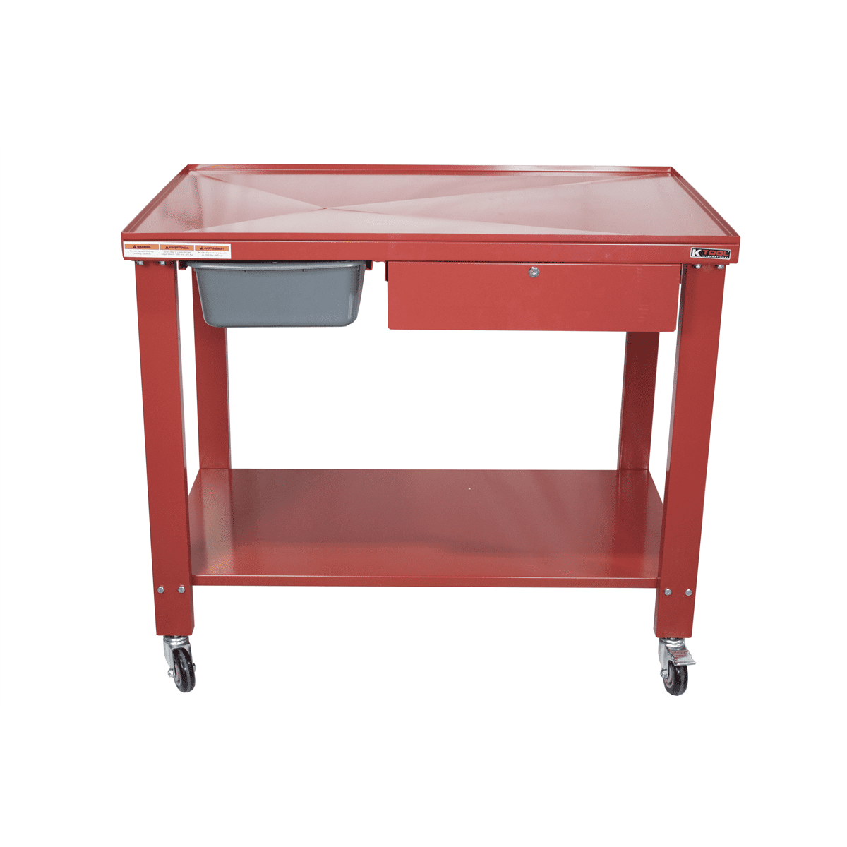 K Tool 75109 Tear Down Table, 48"x32", Lockable Drawer, Swivel Casters ...