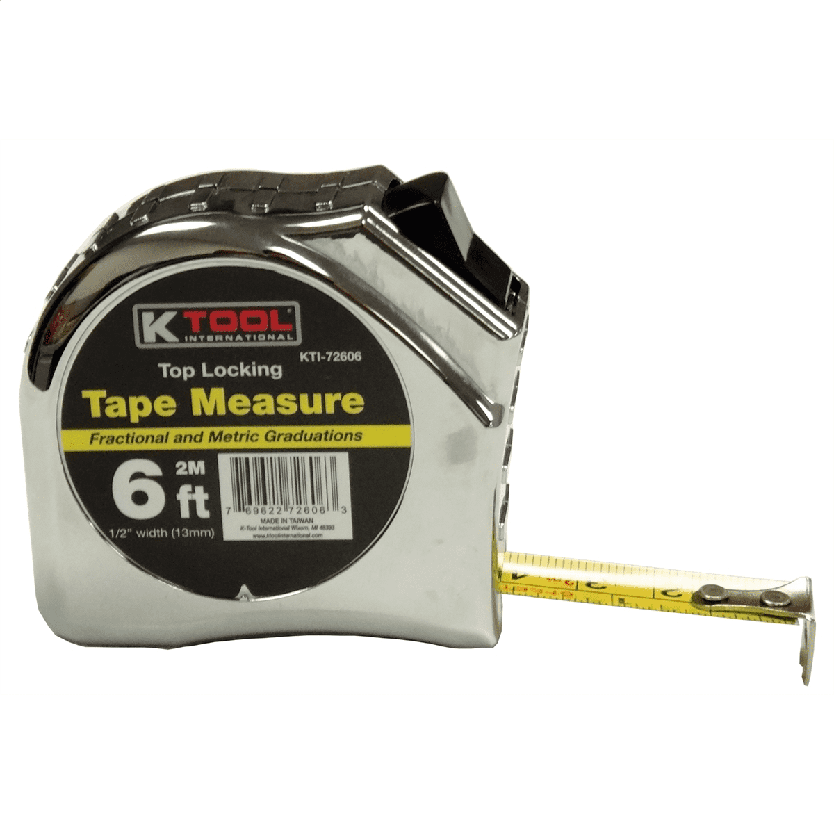 K Tool International 1/2" x 6' Tape Measure with SAE and Metric Marking ...