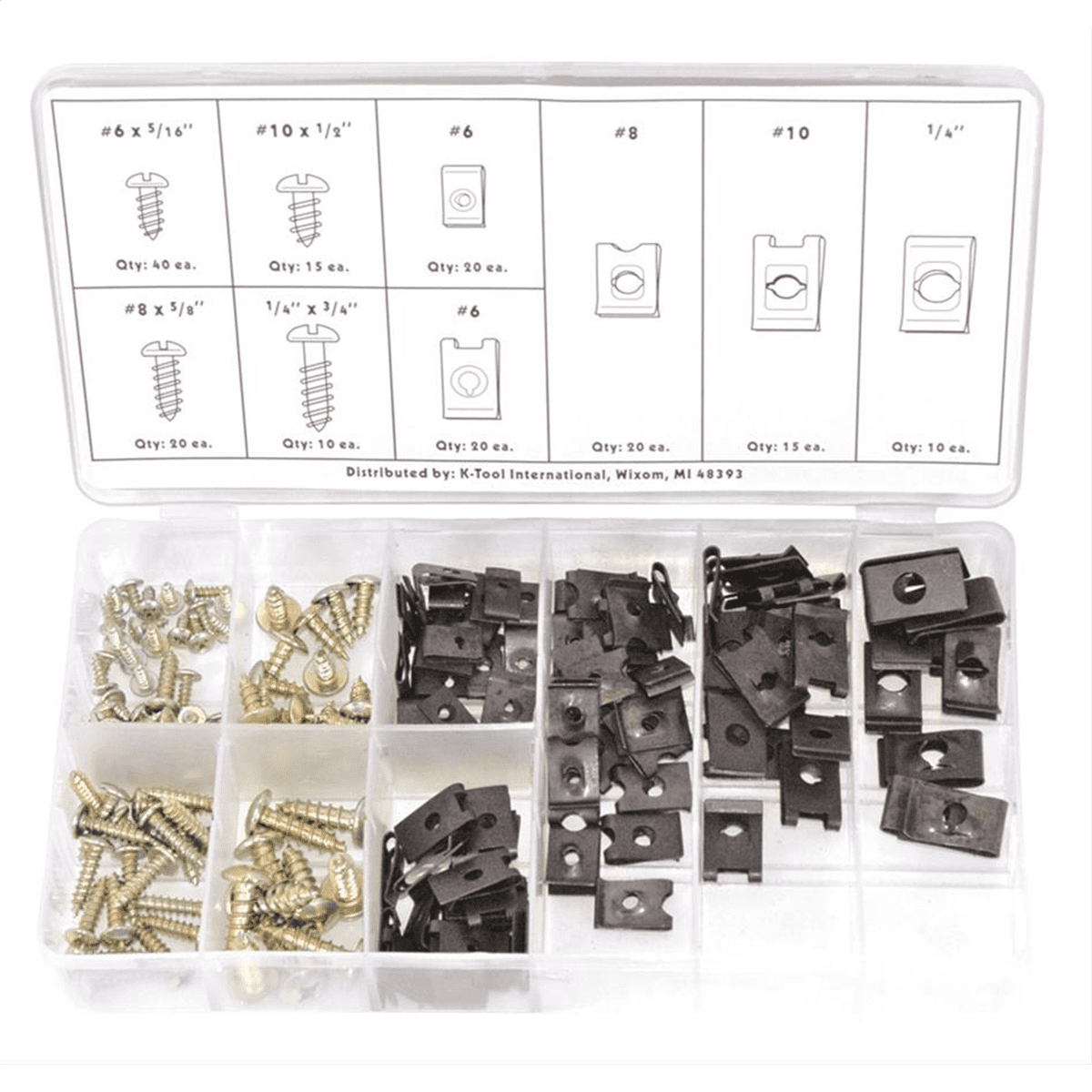 K Tool International 170-Piece U-Clip and Screw Assortment Kit ...
